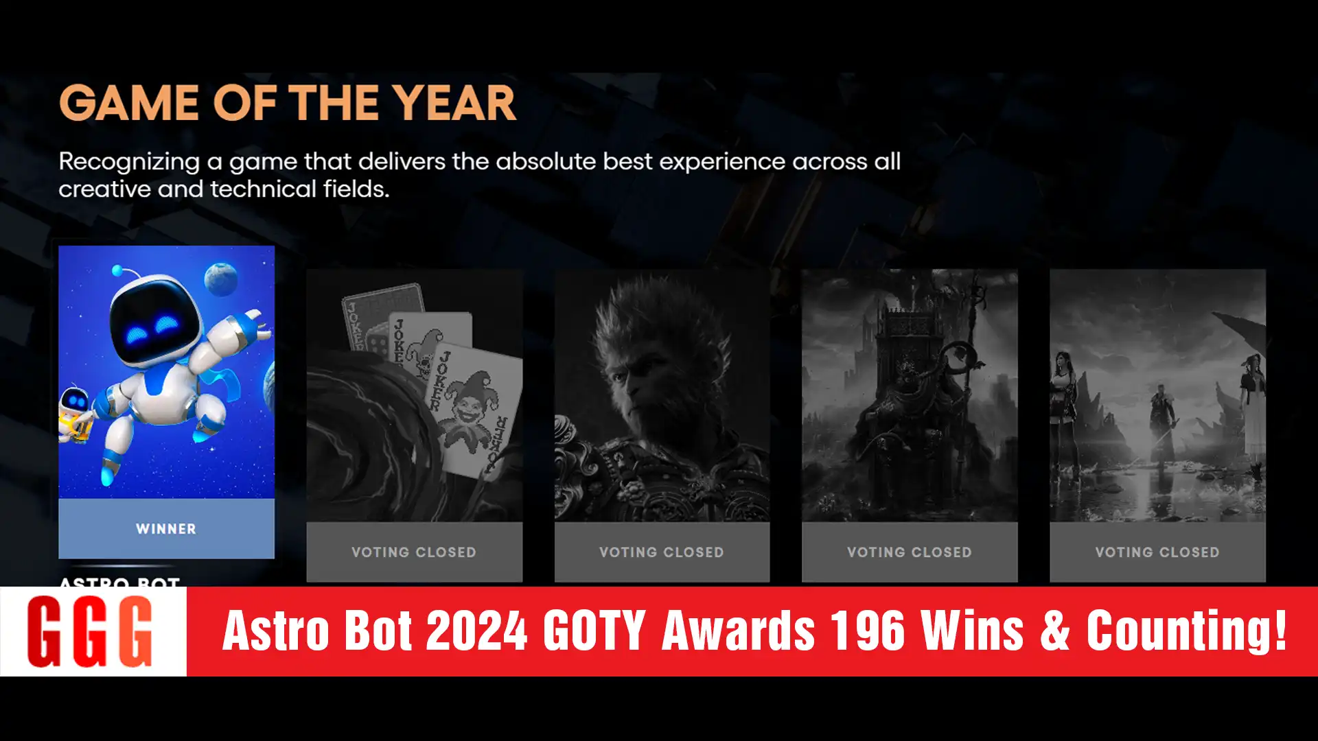 Astro Bot 2024 GOTY Awards – 196 Wins & Counting!