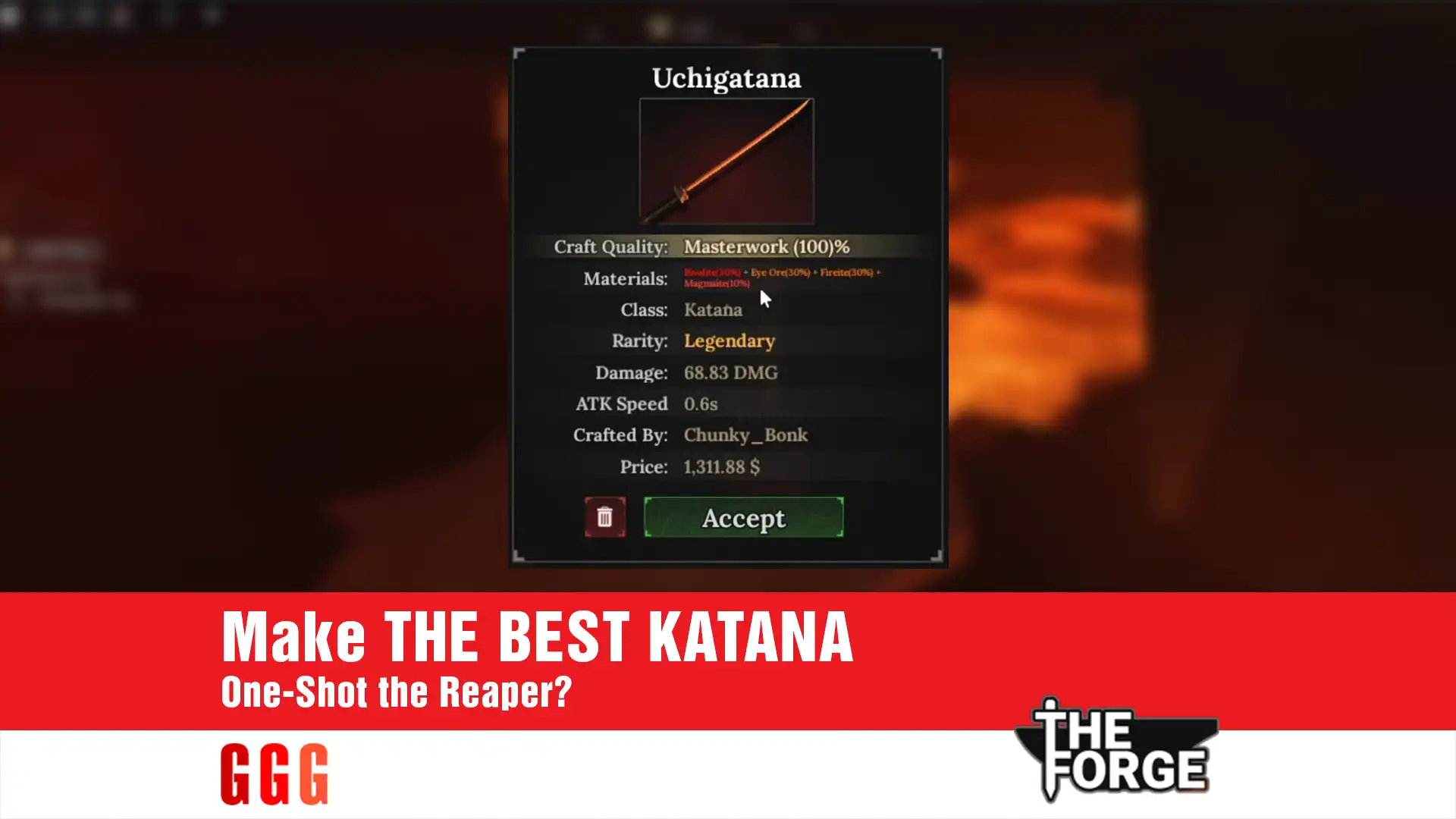How to Make THE BEST KATANA In The FORGE Roblox?