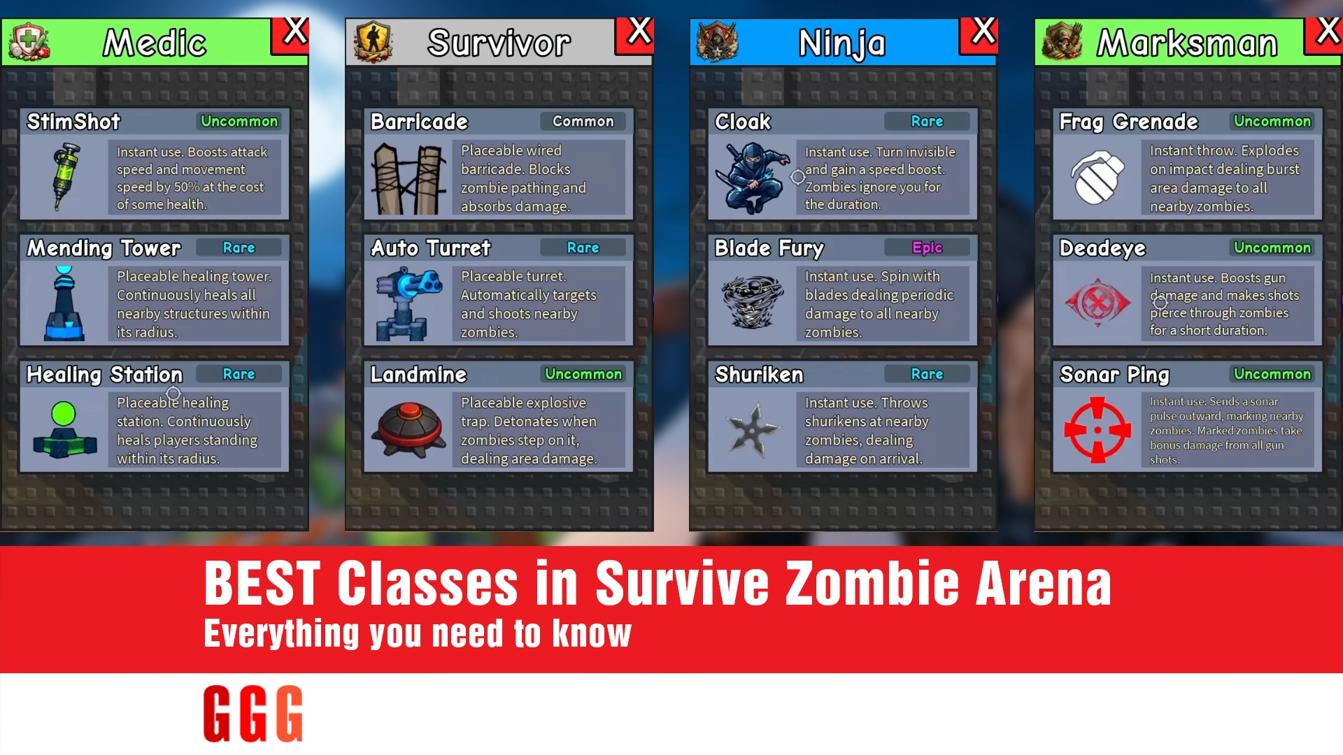 Full Guide to the BEST Classes in Survive Zombie Arena